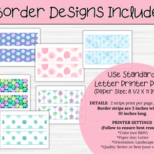 Watercolor Polka Dots Bulletin Board Border Strips Printable Pastel ...