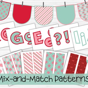 Christmas Bulletin Board Set: Peppermint Candy Theme (digital Download ...