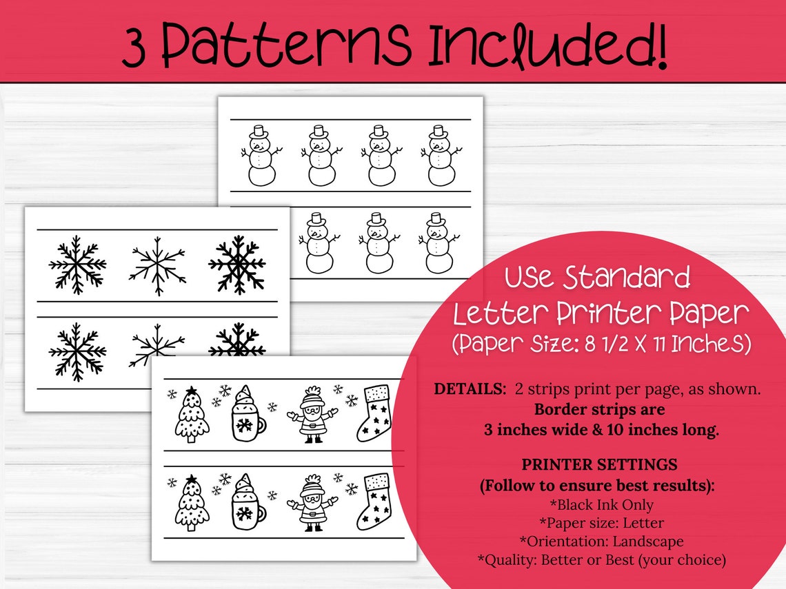 Winter Doodles Bulletin Board Border Strips Black Ink - Etsy