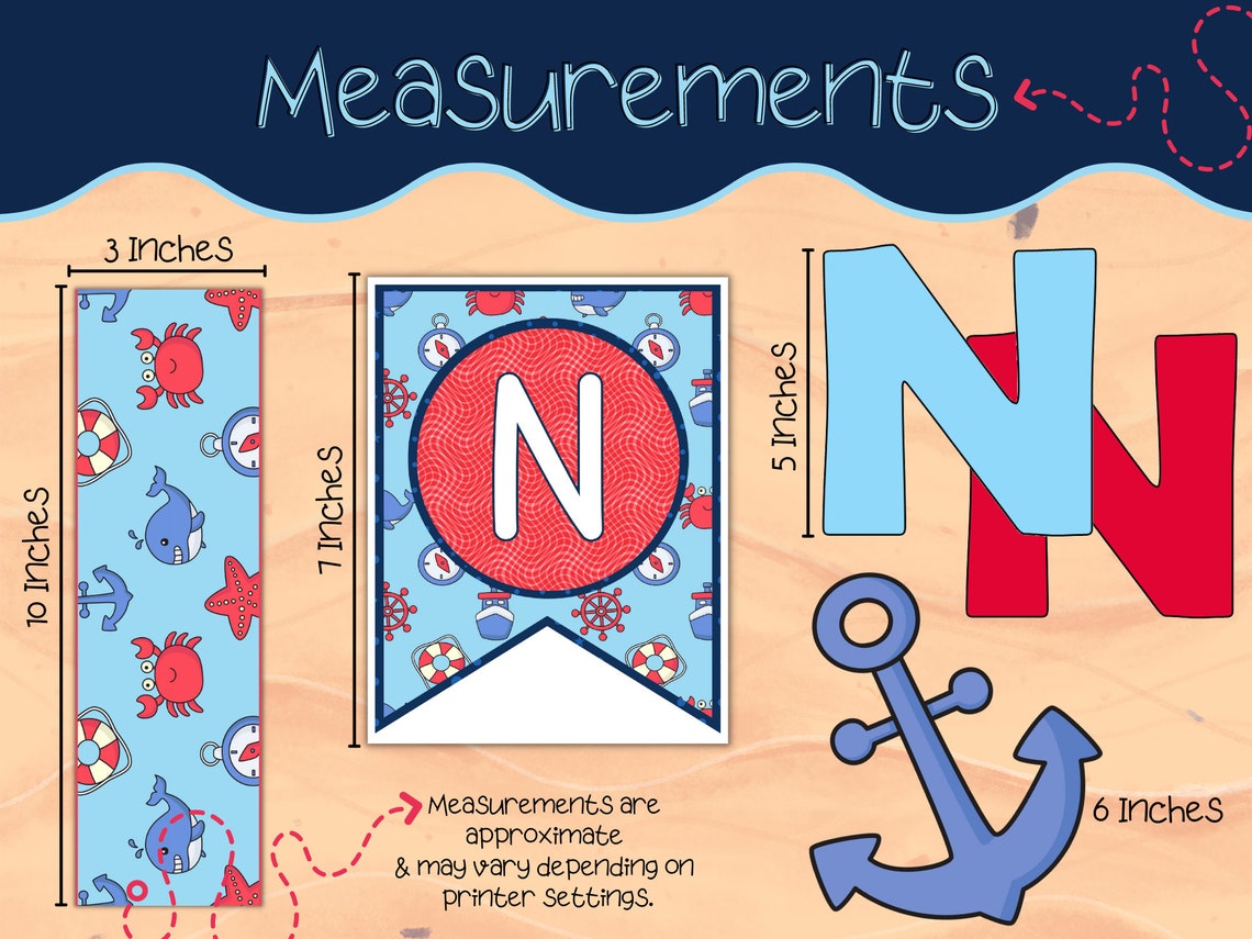 Nautical Bulletin Board Set, Printable Classroom Board Kit, Letters ...