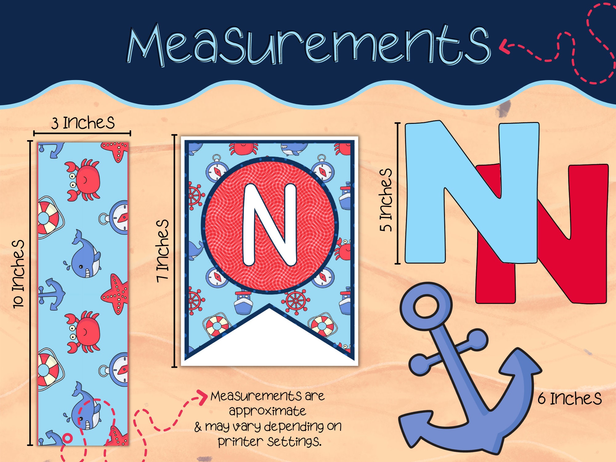 Nautical Bulletin Board Set, Printable Classroom Board Kit, Letters ...
