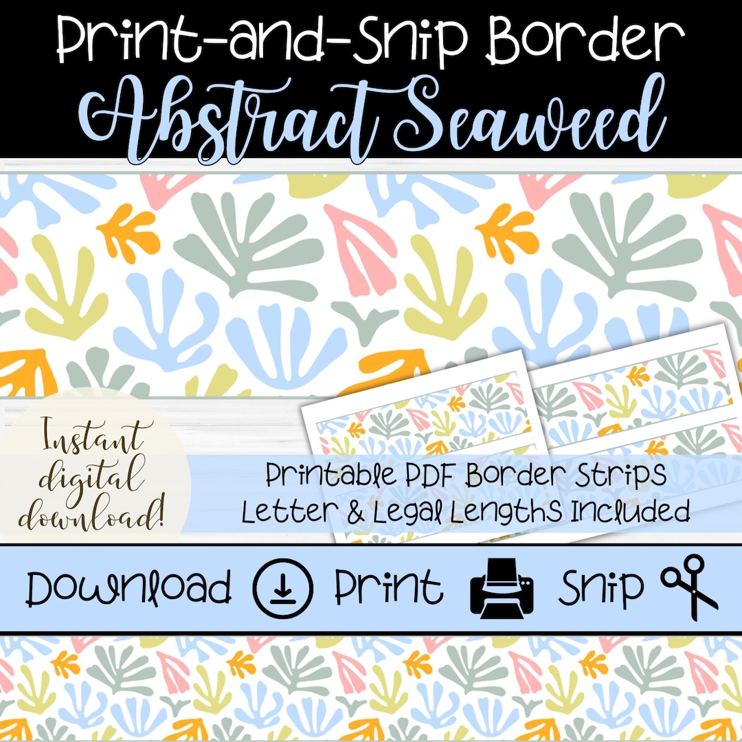 Bulletin Board Border Strips | Abstract Seaweed Pattern | Classroom ...