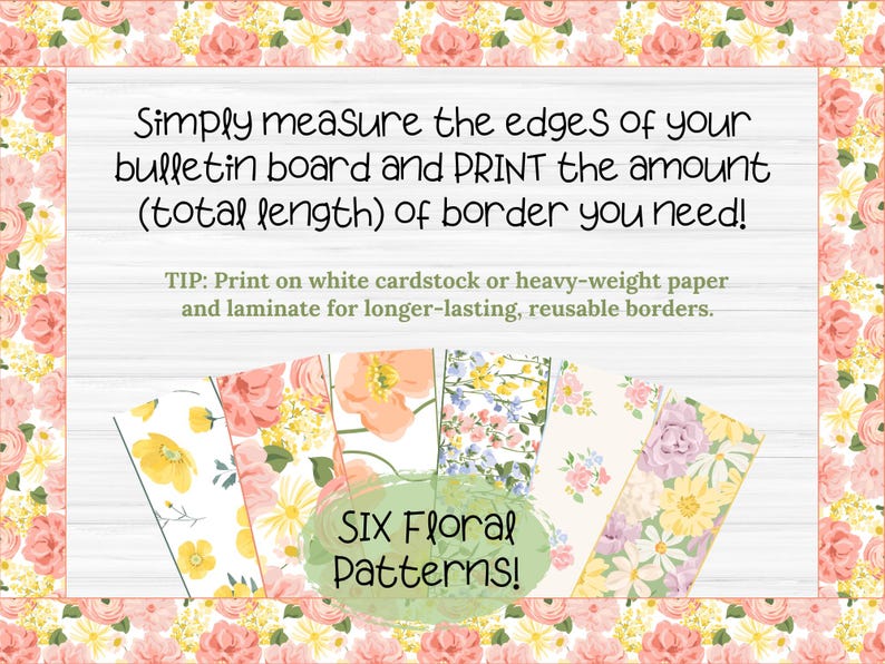 Spring Floral Bulletin Board Border | Printable Easter & Seasonal ...
