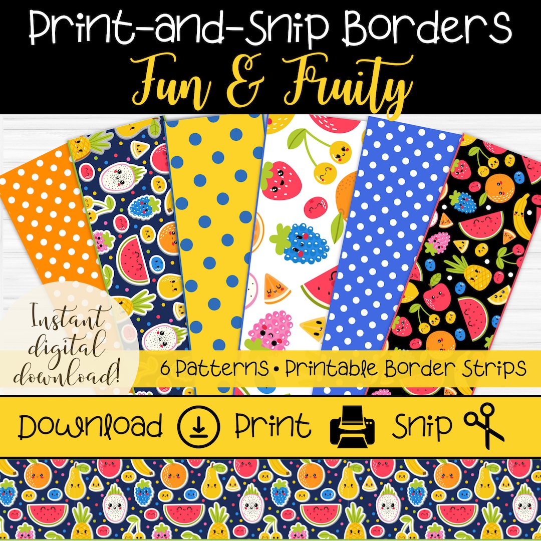 Fruit Themed Bulletin Board Borders | Printable Fruity Borders ...