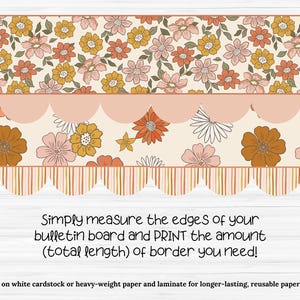 Cottagecore Bulletin Board Set, Printable Borders & Bunting Flags, for ...