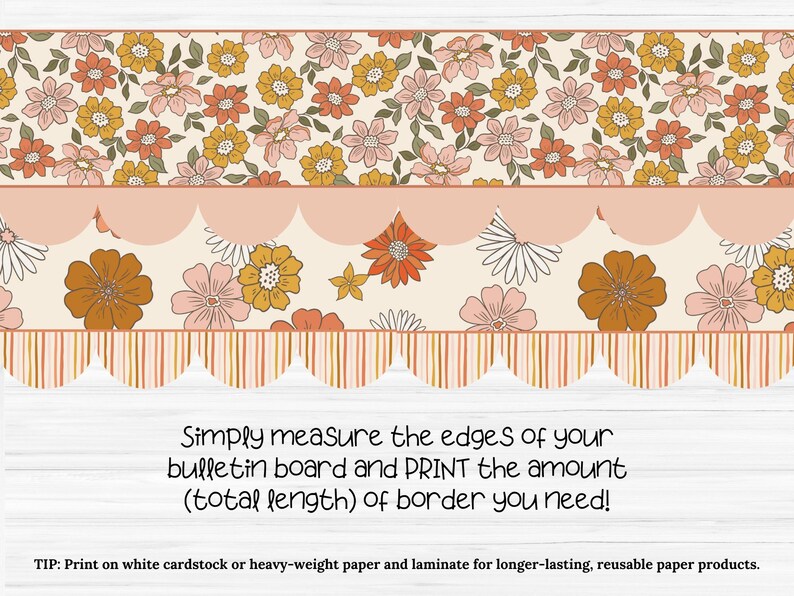 Cottagecore Bulletin Board Set, Printable Borders & Bunting Flags, for ...