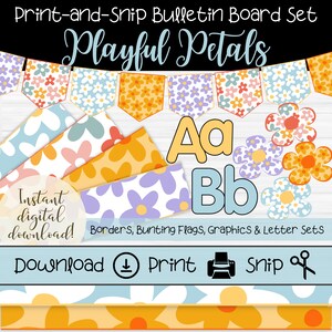 Playful Flower Petals Bulletin Board Set | Printable Floral Bulletin ...