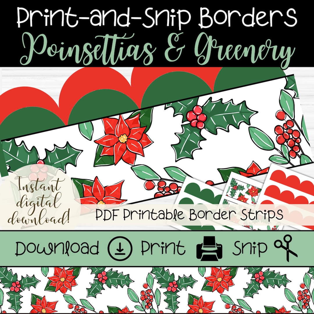 Christmas Bulletin Board Borders | Printable Border Strips for ...
