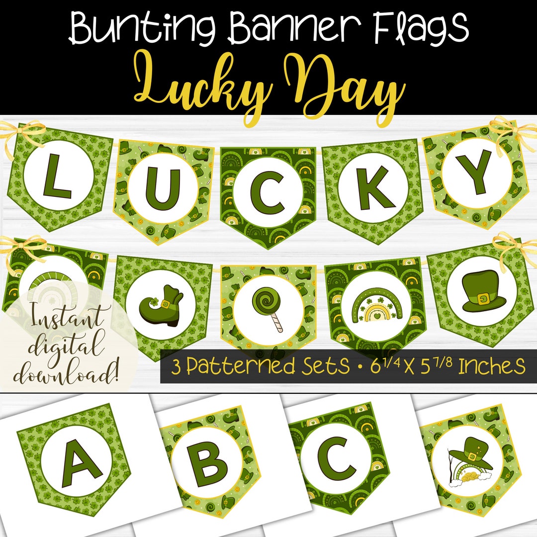 St. Patrick's Day Bunting Flags, Printable Bunting Banner, March ...