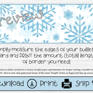 Blue Snowflakes Winter Bulletin Board Border | Printable Border for ...