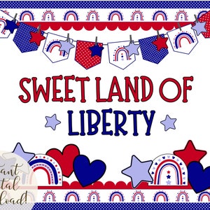 Patriotic Bulletin Board Kit, Printable Red, White & Blue Classroom ...