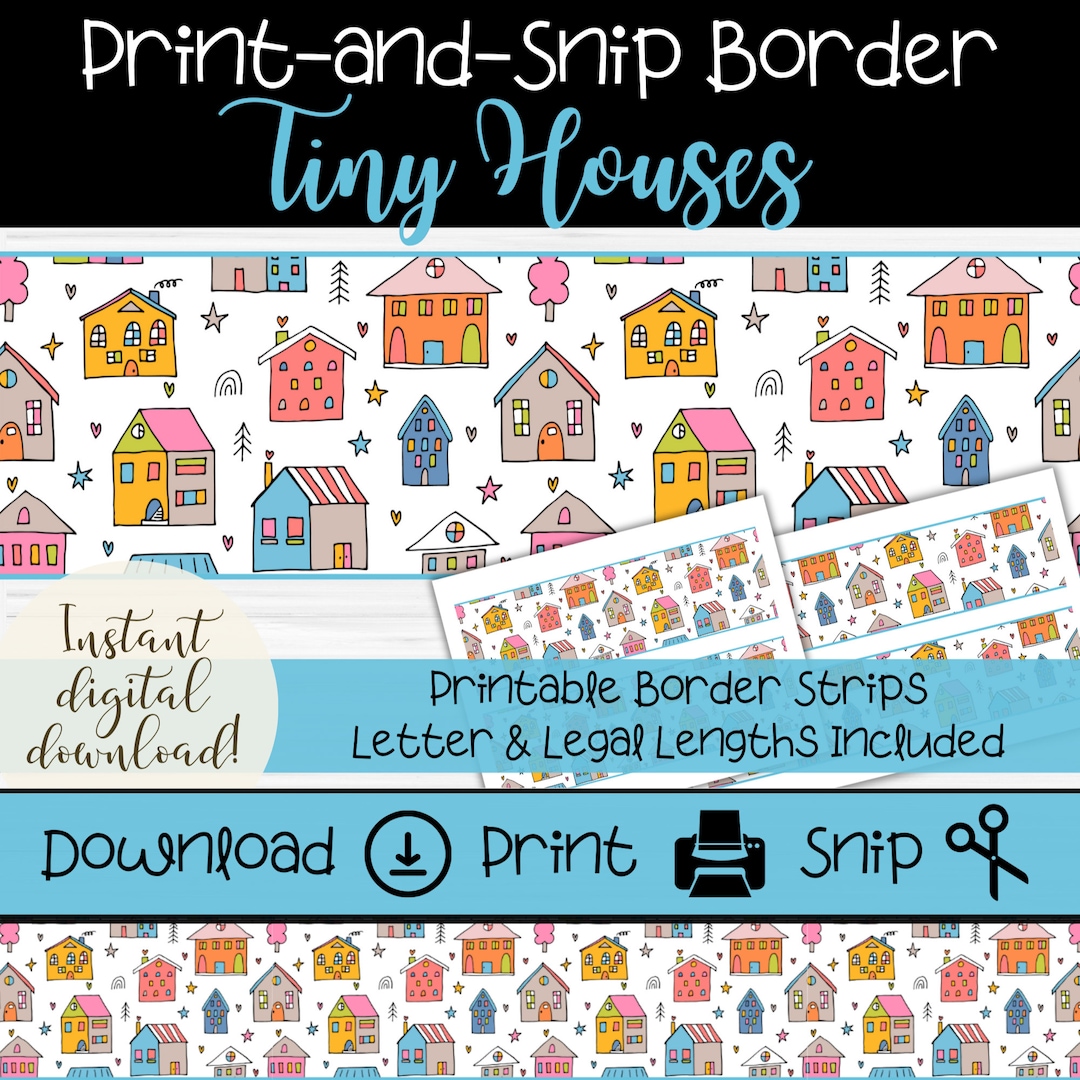 Printable Bulletin Board Border, Tiny House Theme, Whimsical Classroom ...