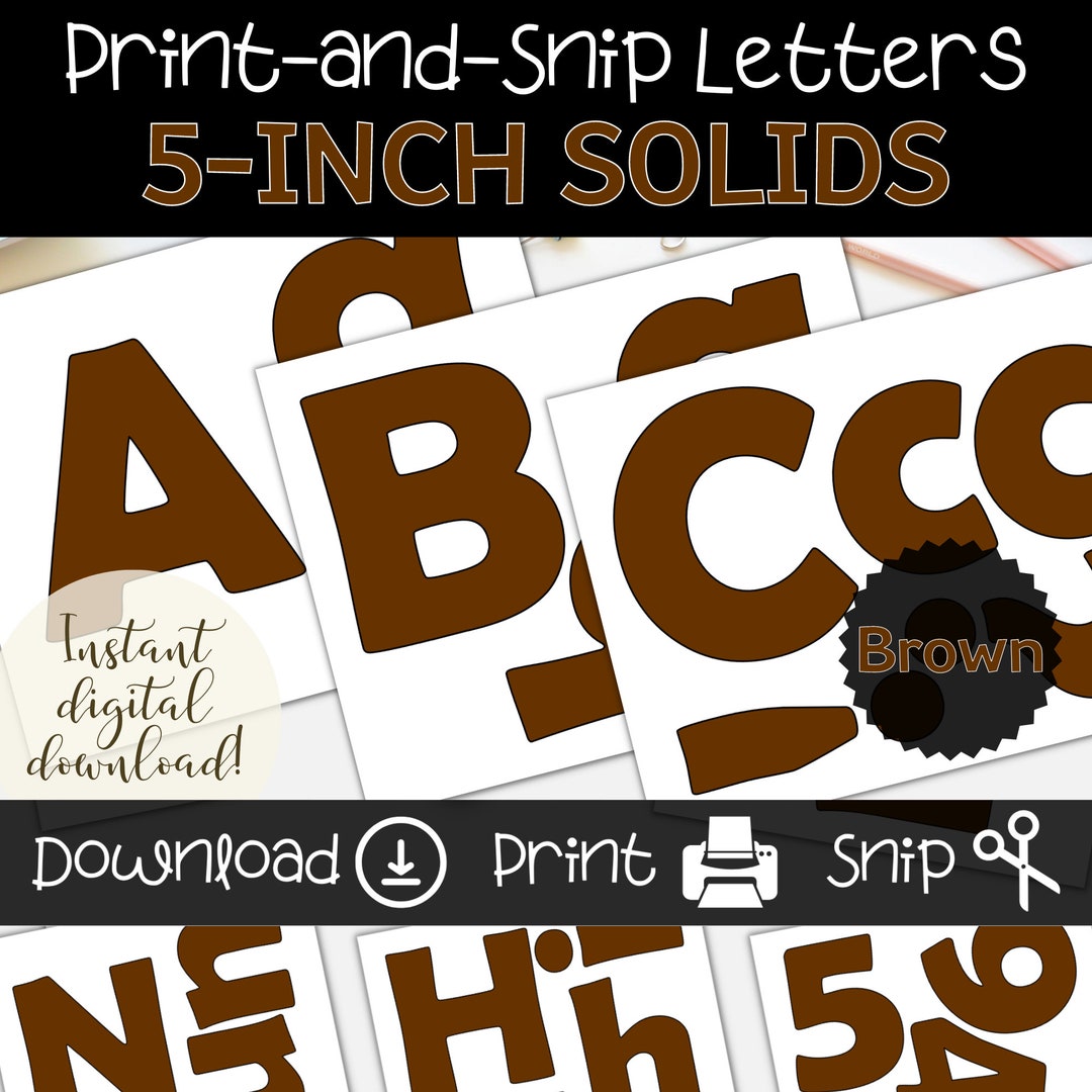 Printable Bulletin Board Letters in Chocolate Brown With Black - Etsy