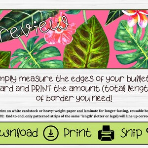 Printable Bulletin Board Border in Hawaiian Tropical Plants Theme ...
