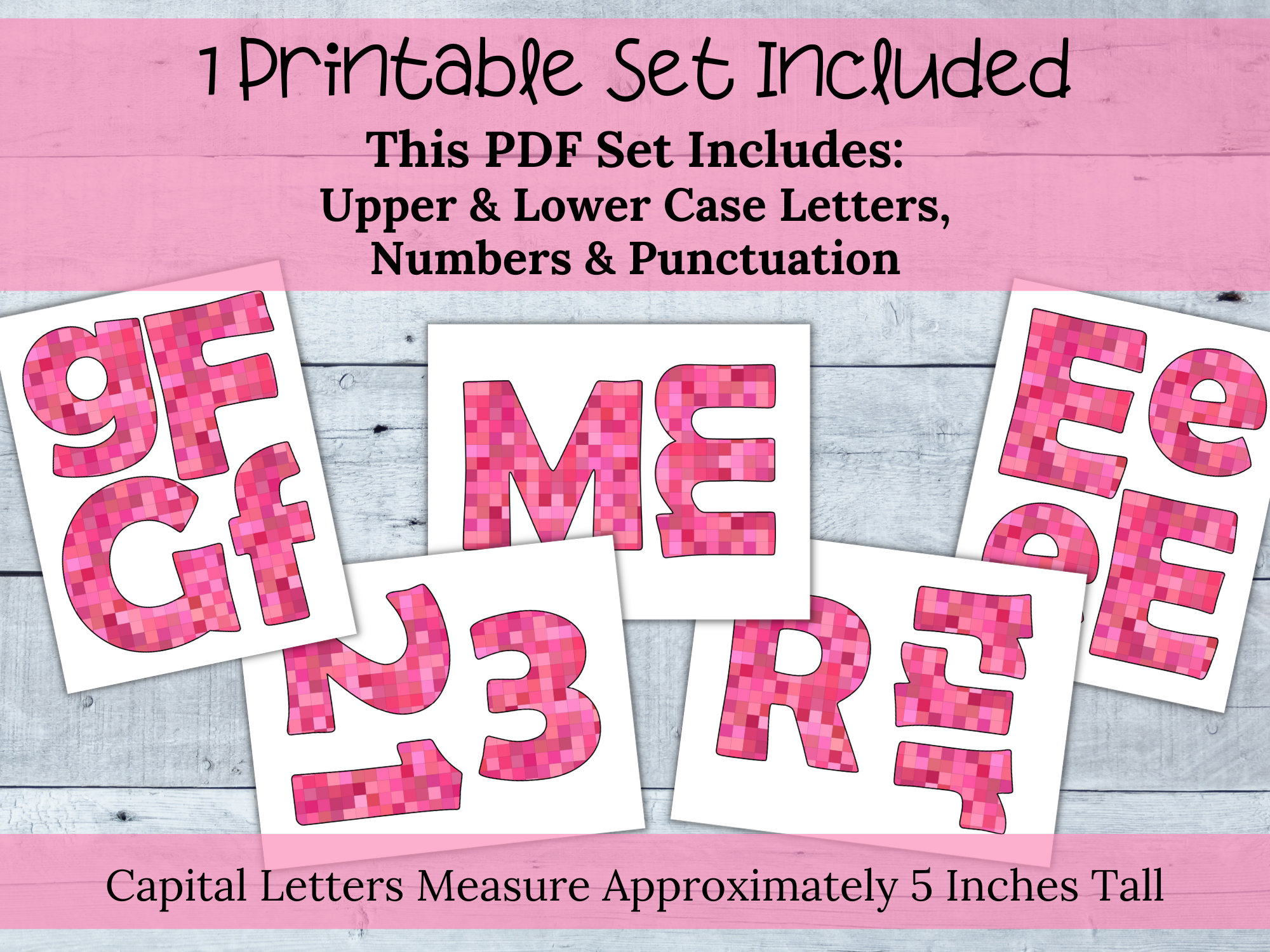 Pink Bulletin Board Letters Printable School Letter Set - Etsy