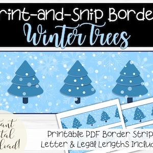 Winter Bulletin Board Border Strips | Printable Holiday Trim for ...