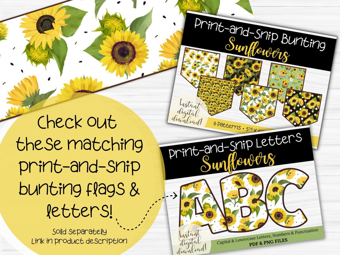 Sunflower Bulletin Board Border: Printable Classroom Decor (digital ...