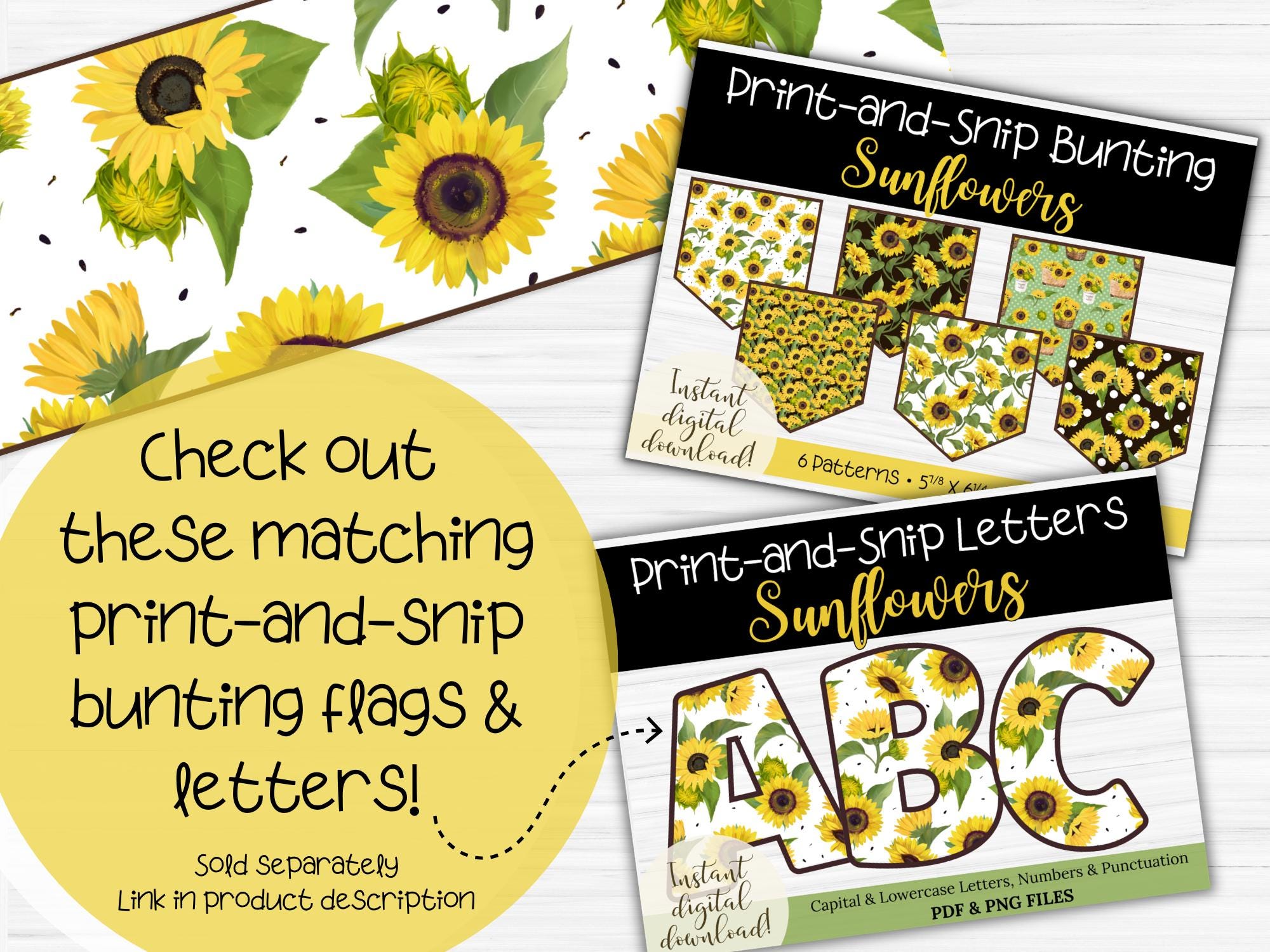 Sunflower Bulletin Board Border: Printable Classroom Decor (digital ...