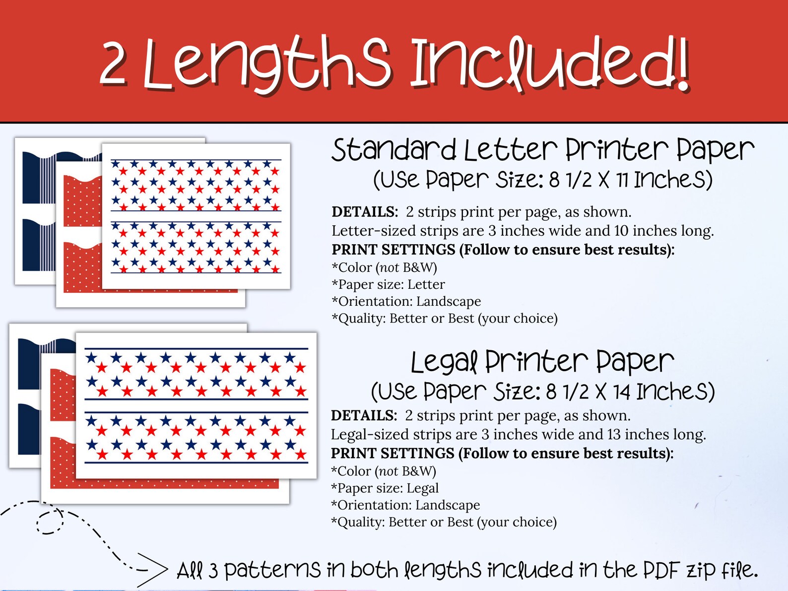 Patriotic Stars Printable Border for Bulletin Boards, Trim for DIY ...