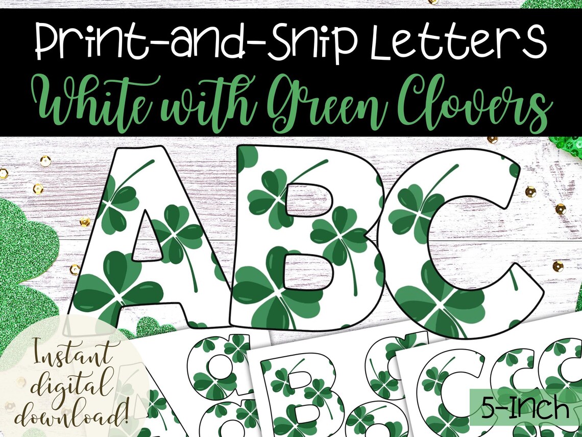 St. Patrick's Day Letter Set | March Bulletin Board Idea | Printable ...