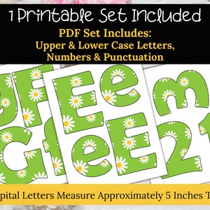 Spring Daisies Classroom Bulletin Board Letters Printable Letters for ...
