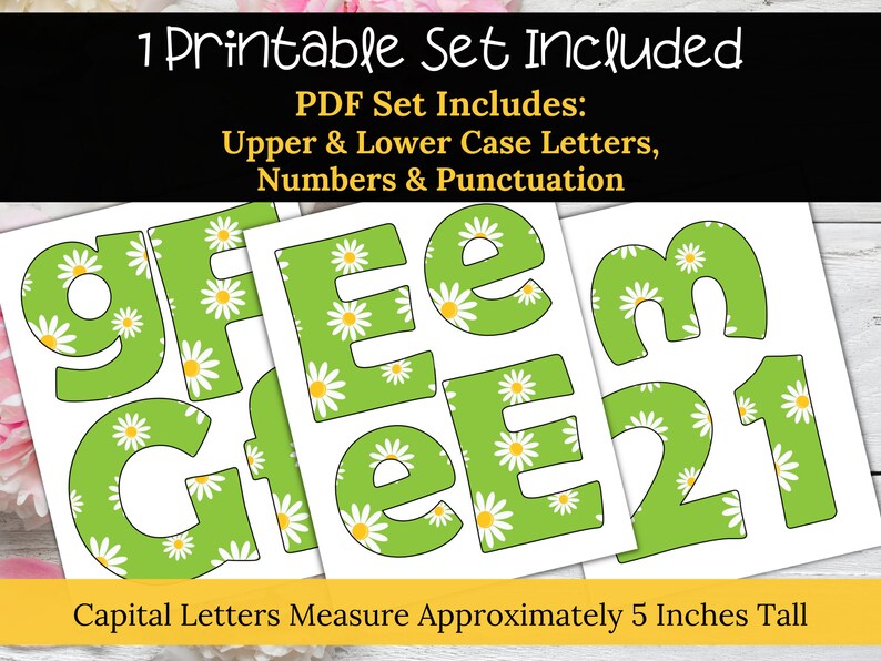 Spring Daisies Classroom Bulletin Board Letters Printable - Etsy