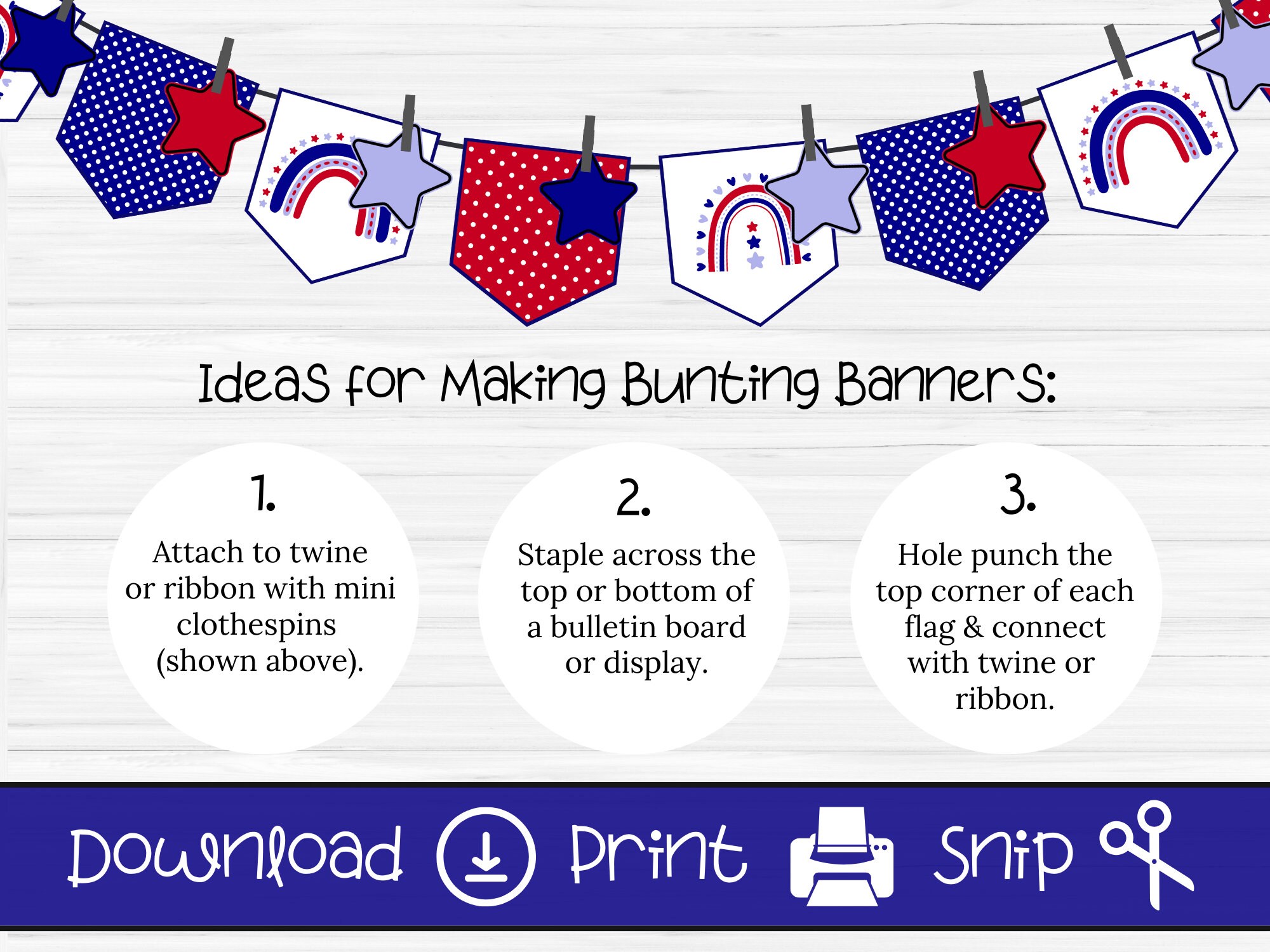 Patriotic Bulletin Board Kit, Printable Red, White & Blue Classroom ...