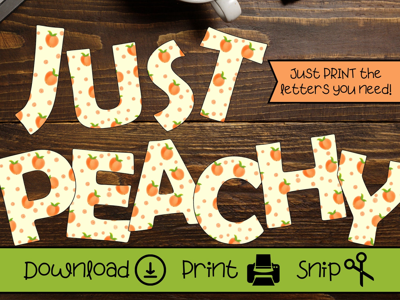 Bulletin Board Letters Peach Theme Printable Letter Set for Teachers ...