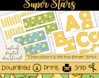 Star Theme Bulletin Board and Door Kit Super Stars/ Dream Big/ Shining ...