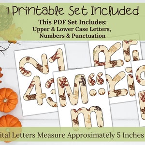 Printable Fall Foliage Brown and Beige Letter Set for Classroom ...