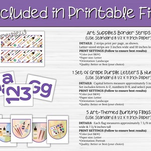 Art Classroom Bulletin Board Decor: Printable Art Supplies (PDF) - Etsy