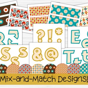 Mid-century Modern Bulletin Board Set | Printable Mix and Match ...