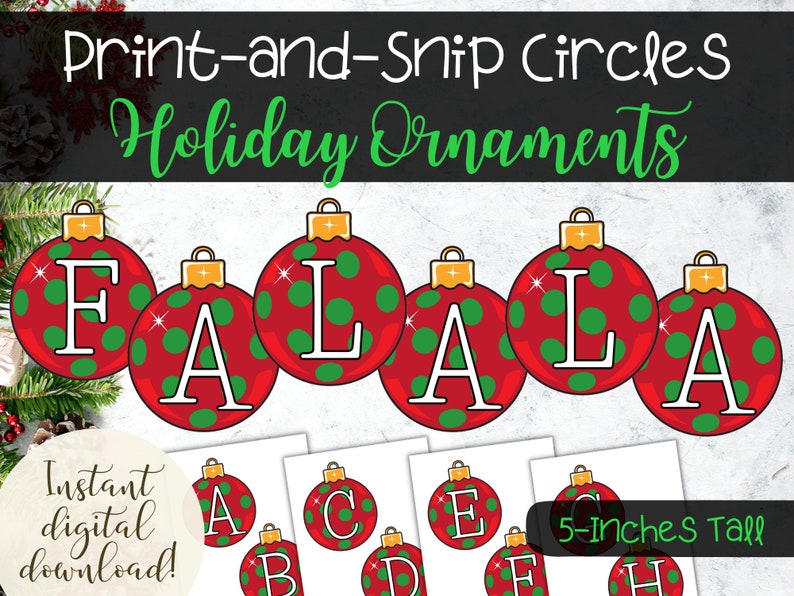 Christmas Bulletin Board Letters | Holiday Ornament Theme | Printable ...