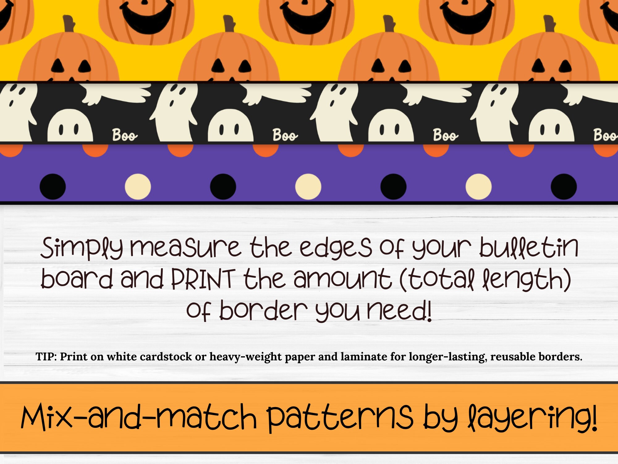 Halloween Borders Assortment Printable Fall Classroom Border - Etsy