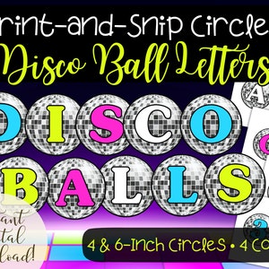 Retro Disco Ball Letters | Printable Letter Set | Bulletin Board, Party ...