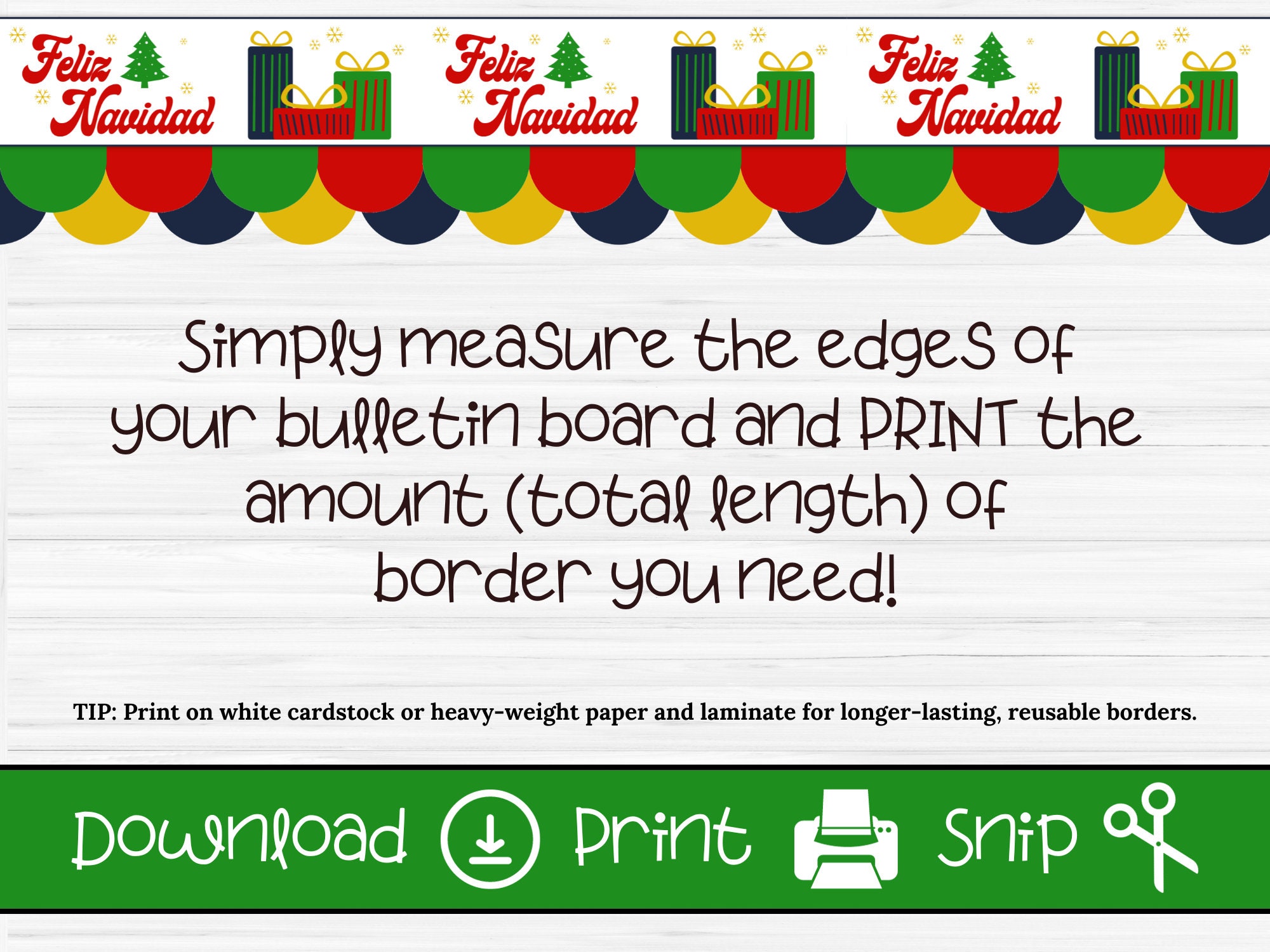 Feliz Navidad Bulletin Board Border Spanish & Bilingual - Etsy