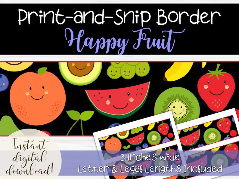 Fruit Bulletin Board Border | Printable Border Strips for Teachers ...