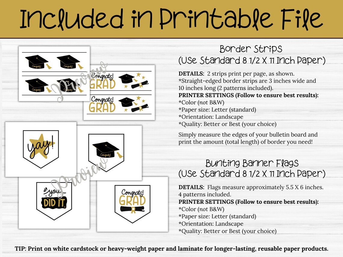 Graduation Bulletin Board Borders & Bunting Banner Flags ...