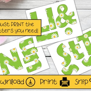 Spring Daisies Classroom Bulletin Board Letters Printable Letters for ...
