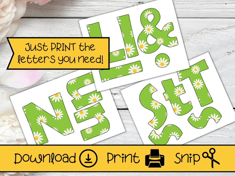 Spring Daisies Classroom Bulletin Board Letters Printable - Etsy