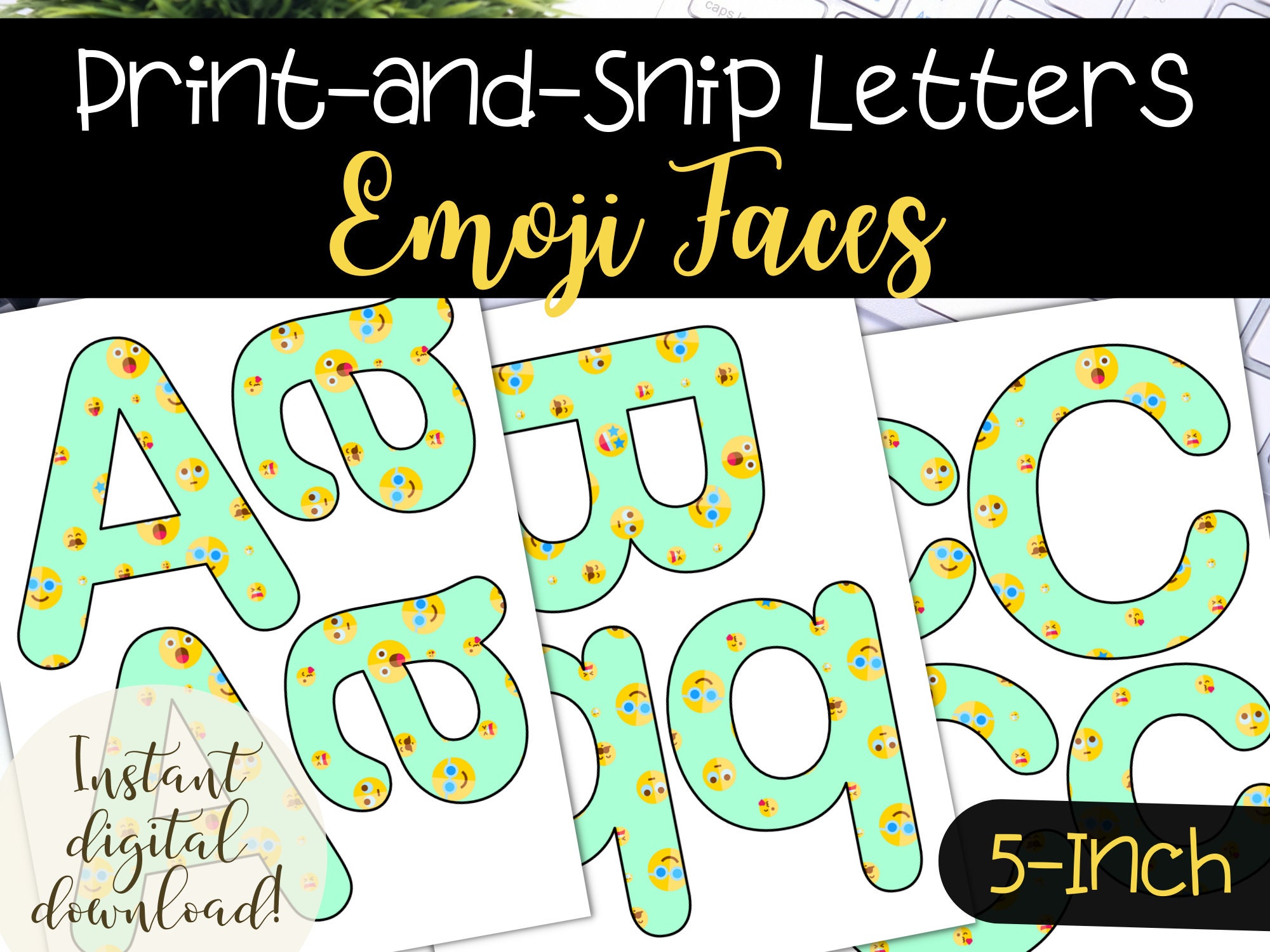 Printable Emoji Faces Classroom Bulletin Board Letters, DIY Signs, and ...