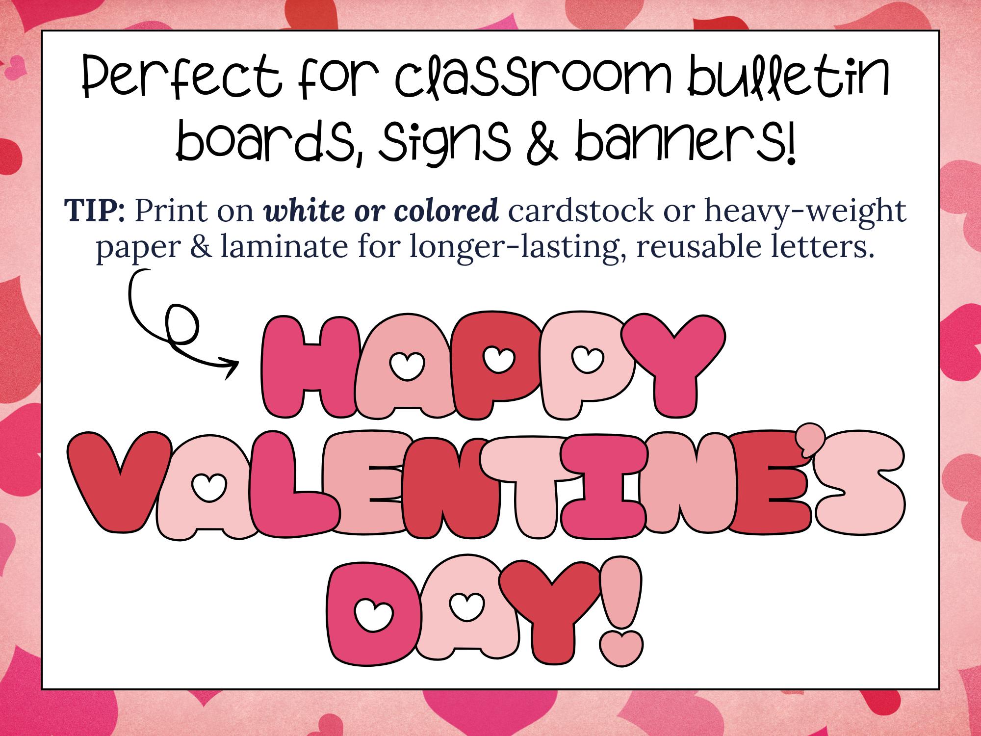 Bubble Letters | Valentine's Day Classroom Decor (digital Download) - Etsy