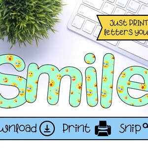 Printable Emoji Faces Classroom Bulletin Board Letters, DIY Signs, and ...