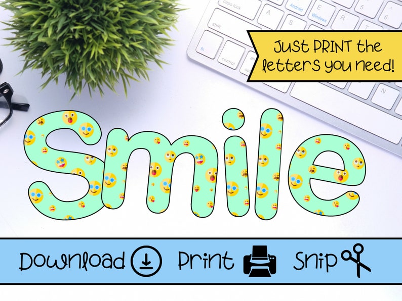 Printable Emoji Faces Classroom Bulletin Board Letters, DIY Signs, and ...