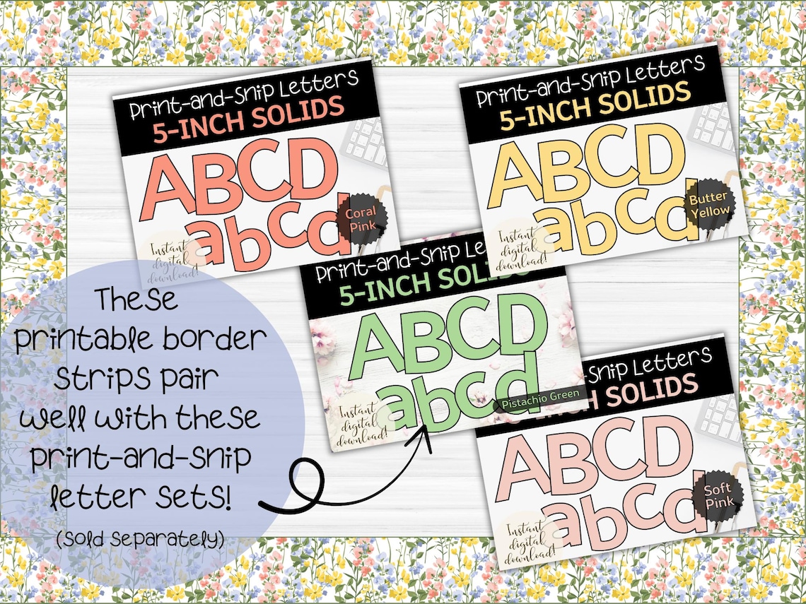 Spring Floral Bulletin Board Border | Printable Easter & Seasonal ...