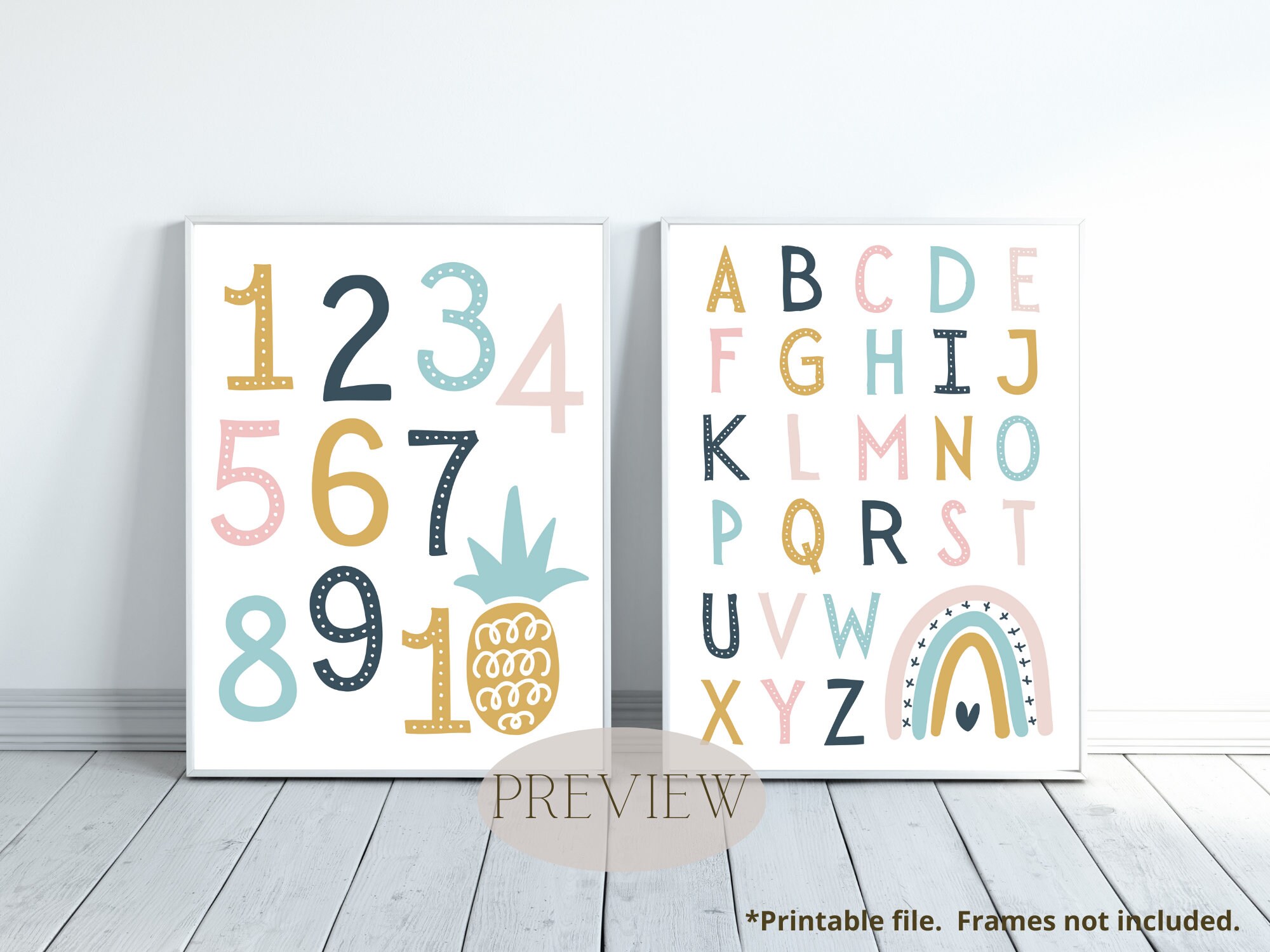 Boho Rainbow & Alphabet Prints Printable Classroom Wall Art - Etsy