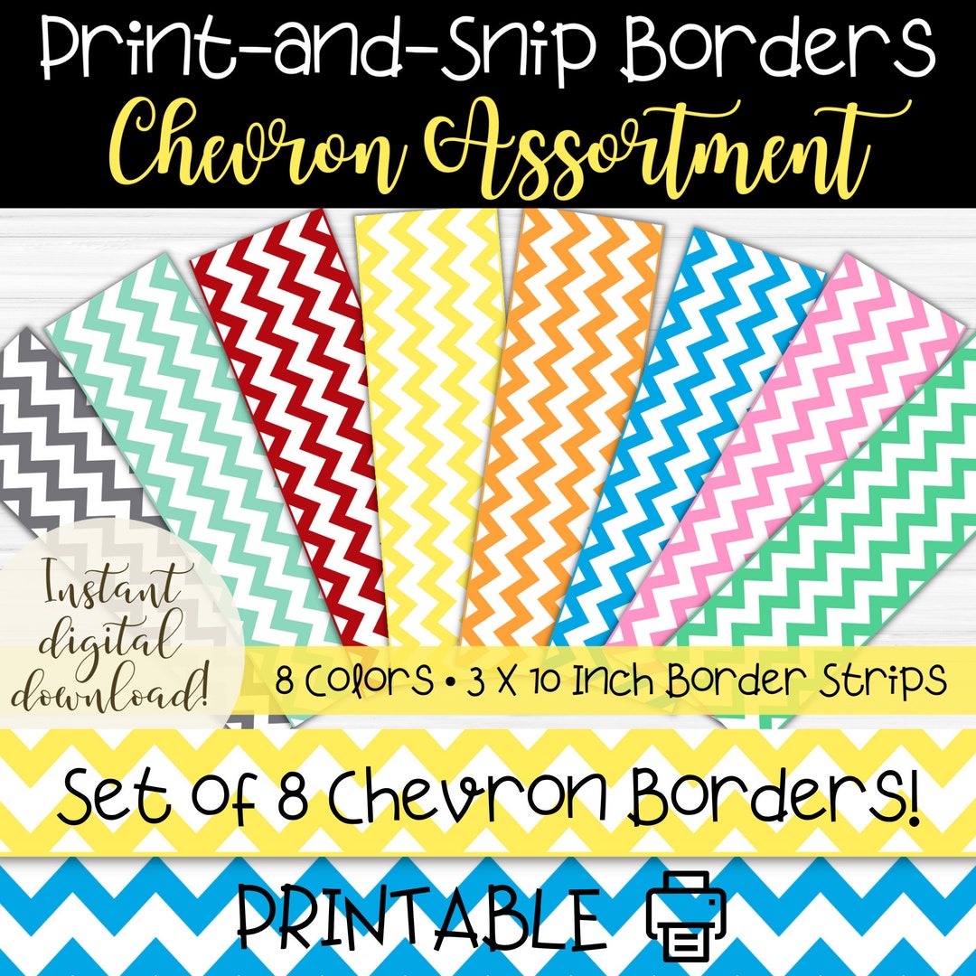 Chevron Bulletin Board Border Strips | Cute Printable Trim for ...