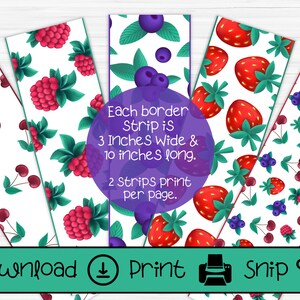 Fruit Bulletin Board Border Strips | Printable Berry Themed Borders ...
