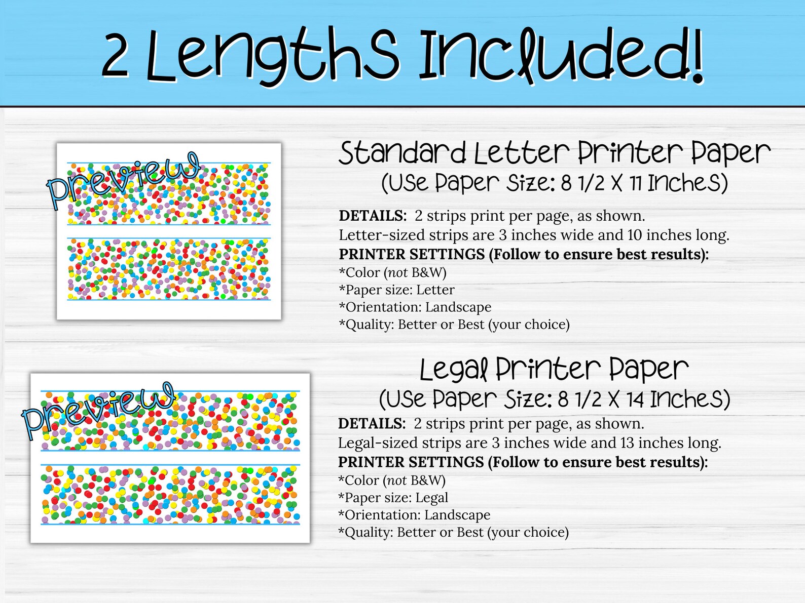 Bulletin Board Border in Confetti Print, Printable Trim for Classroom ...