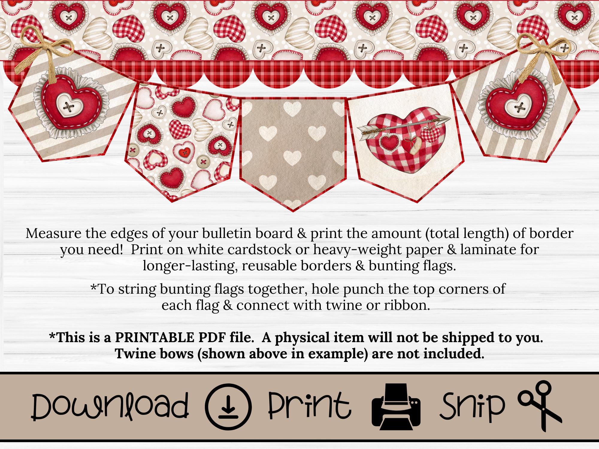 Valentine Bulletin Board Set, February Classroom Display, PDF Digital ...